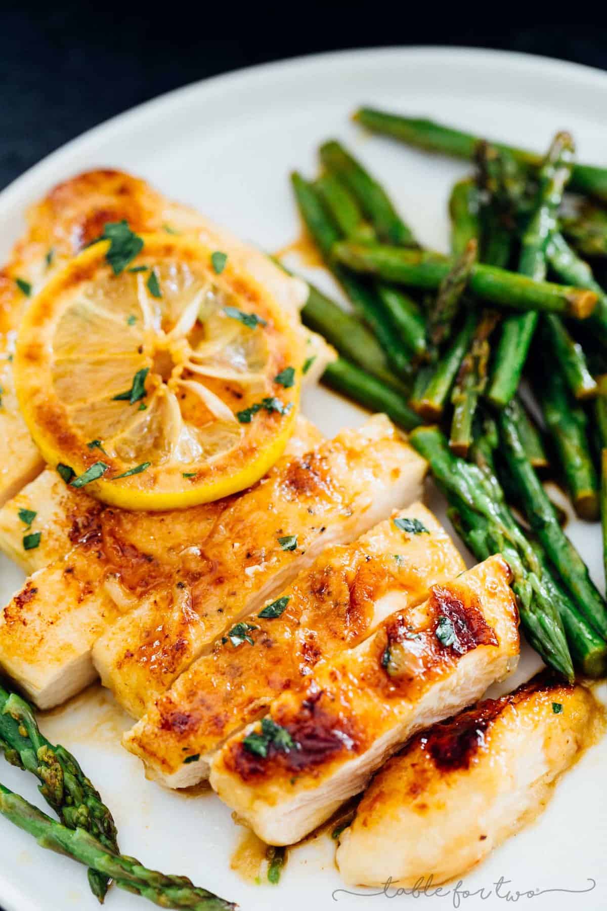 Honey Butter Lemon Chicken With Asparagus Seasonal Chicken Dinner