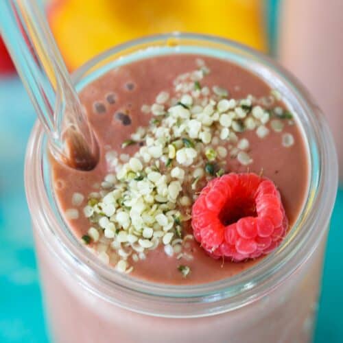 Raspberry Peach Spinach Smoothie - Smoothie Recipes with Spinach