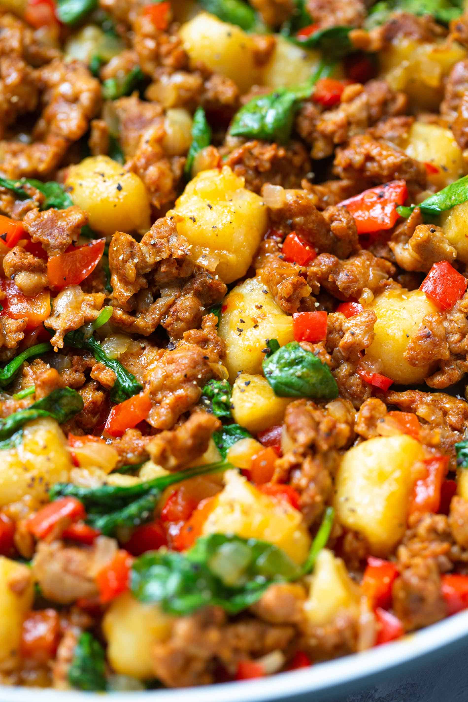Chicken Chorizo Cauliflower Gnocchi Skillet - Cauliflower Gnocchi Recipe