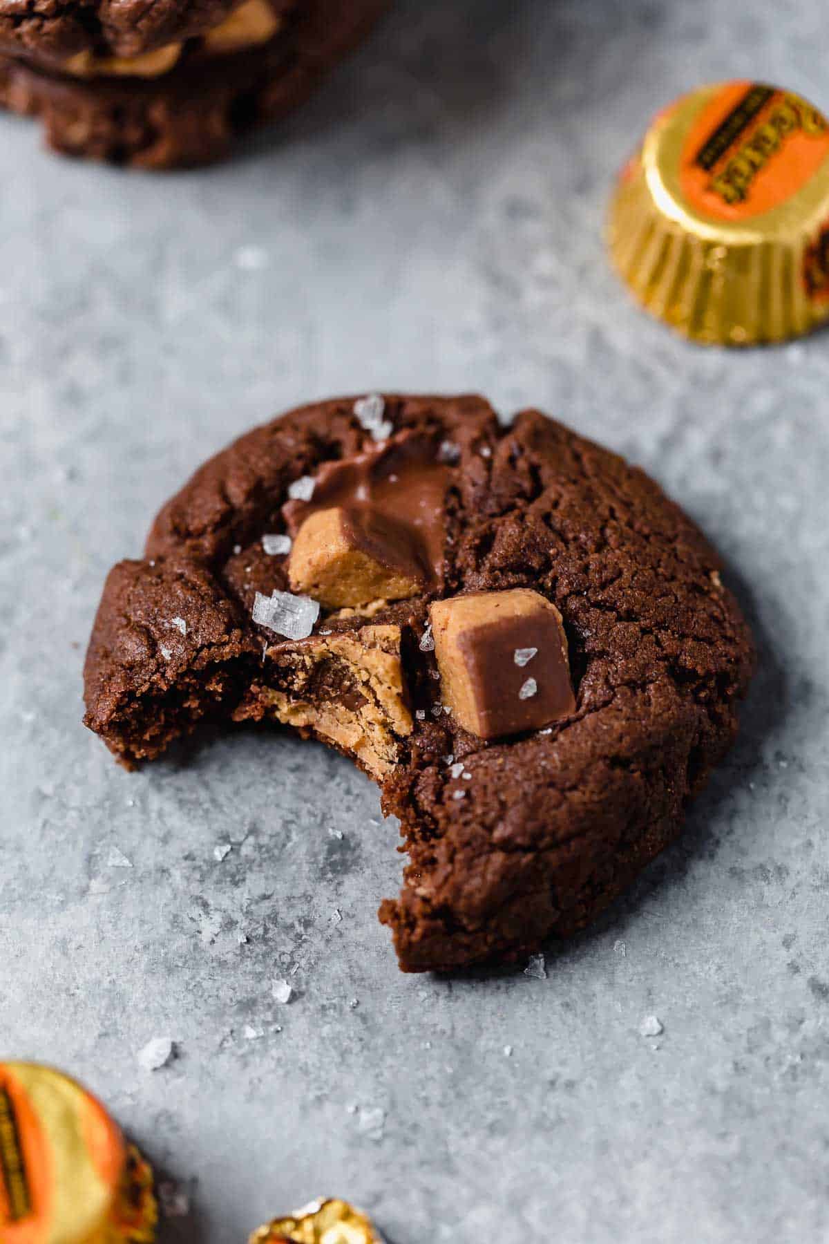 Chocolate Reese's Peanut Butter Cup Cookies, Leftover Halloween Candy