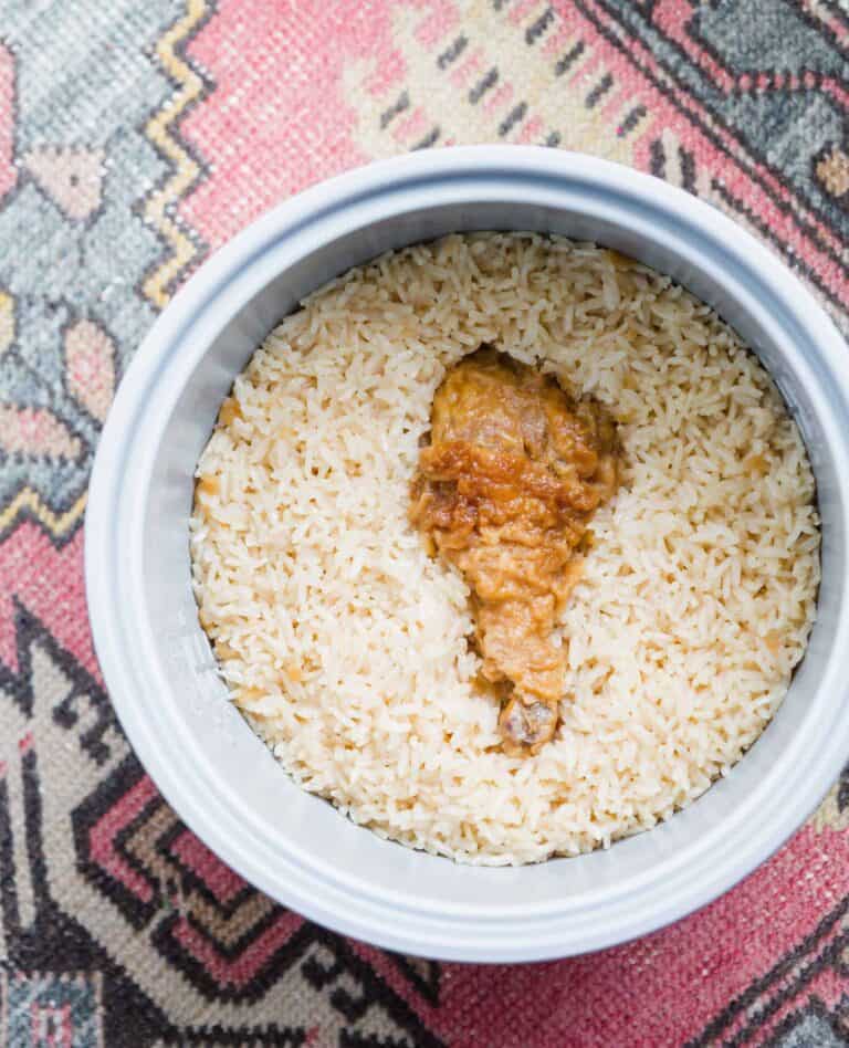 Fried Chicken Rice - Fried Chicken Cooked in Rice Cooker