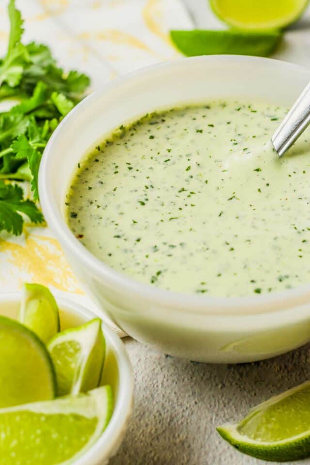 Spicy Creamy Cilantro Lime Dressing - Cilantro Lime Dressing or Dip