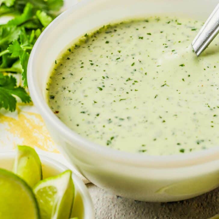 Spicy Creamy Cilantro Lime Dressing - Cilantro Lime Dressing or Dip