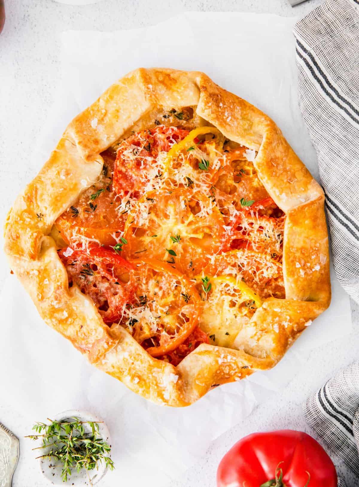 Heirloom Tomato Galette - Summertime Heirloom Tomato Recipe