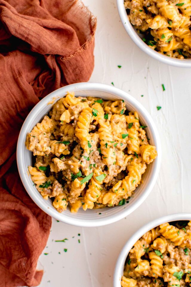 One Pot Cheeseburger Pasta | Table for Two® by Julie Chiou