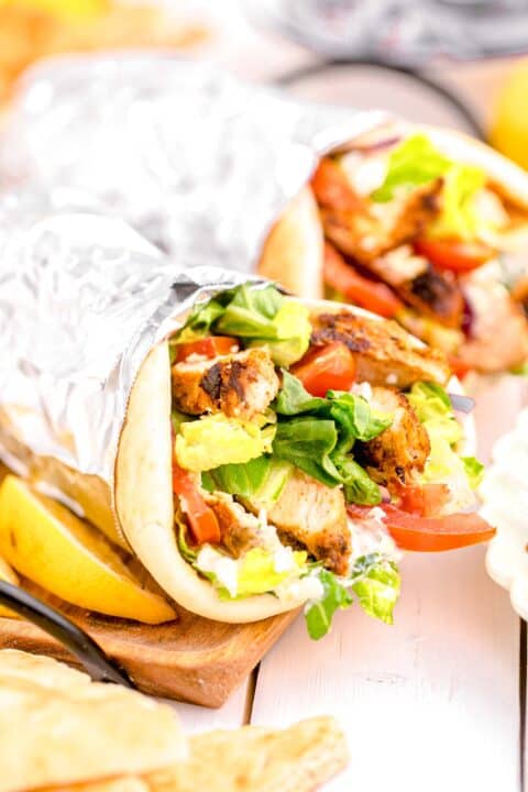 Greek-Inspired Chicken Gyros | Table for Two® by Julie Chiou