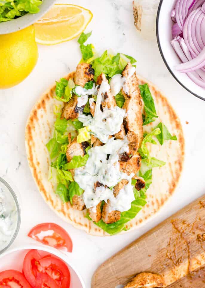 Greek-Inspired Chicken Gyros | Table for Two® by Julie Chiou