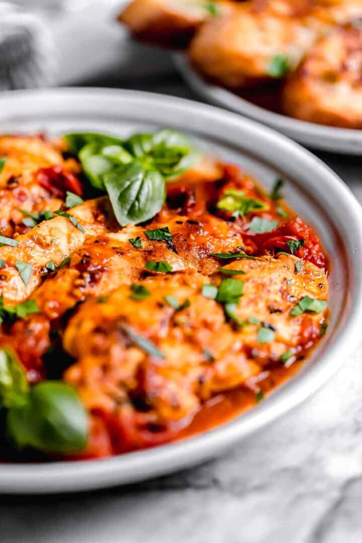 Chicken with Tomato Herb Sauce | Table for Two® by Julie Chiou