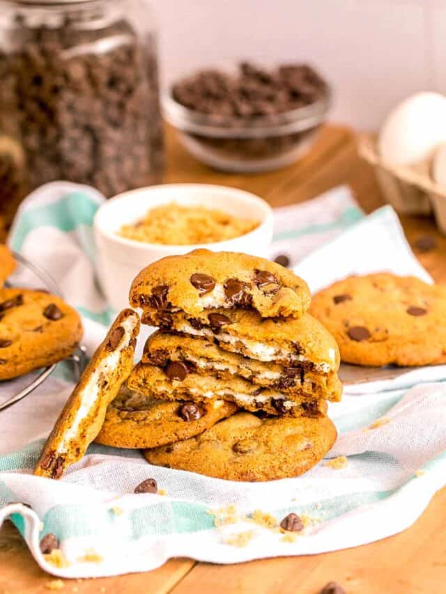 Cheesecake Stuffed Chocolate Chip Cookies - Table for Two® by Julie Chiou