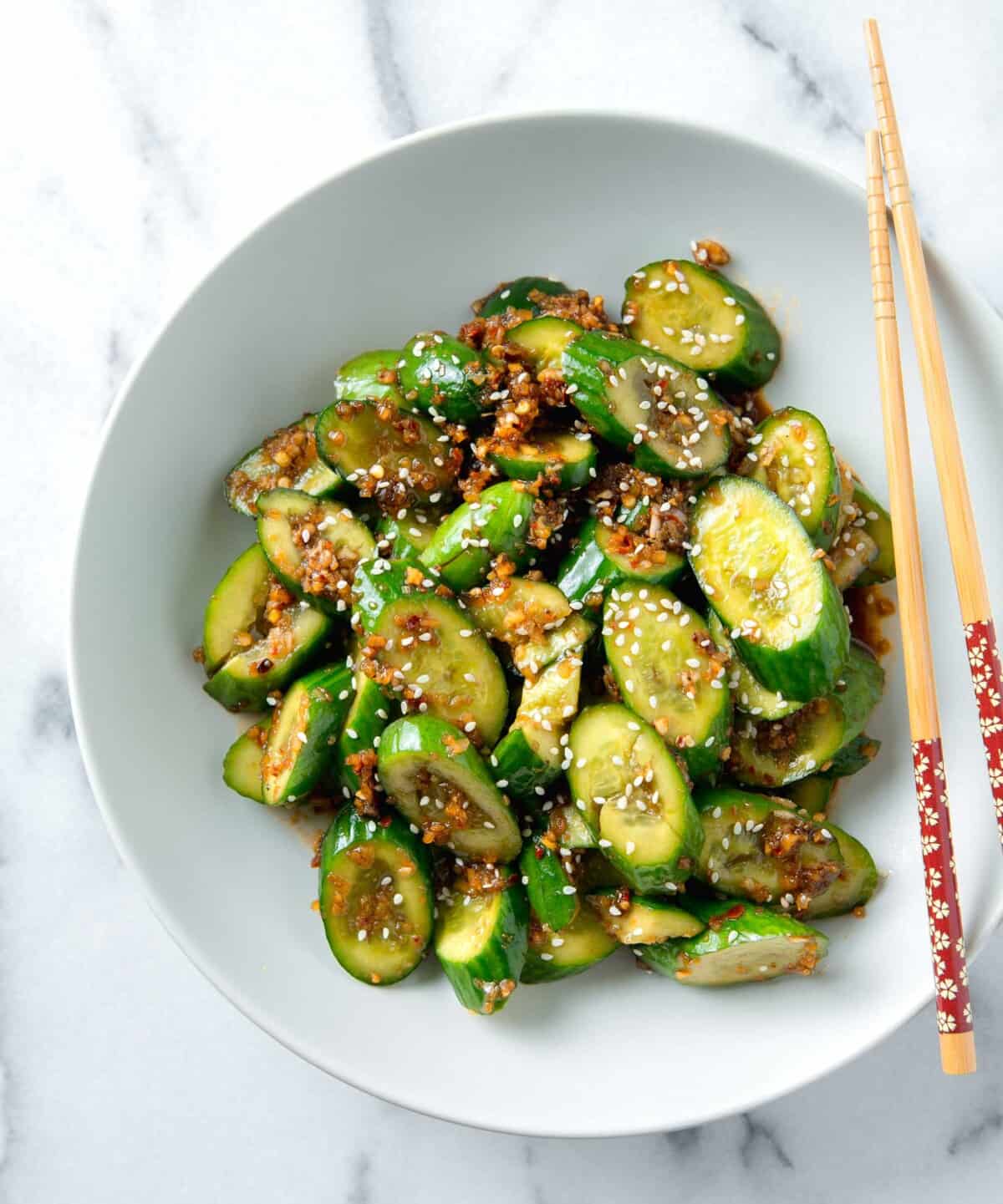 Smashed Asian Cucumber Salad | Table for Two® by Julie Chiou