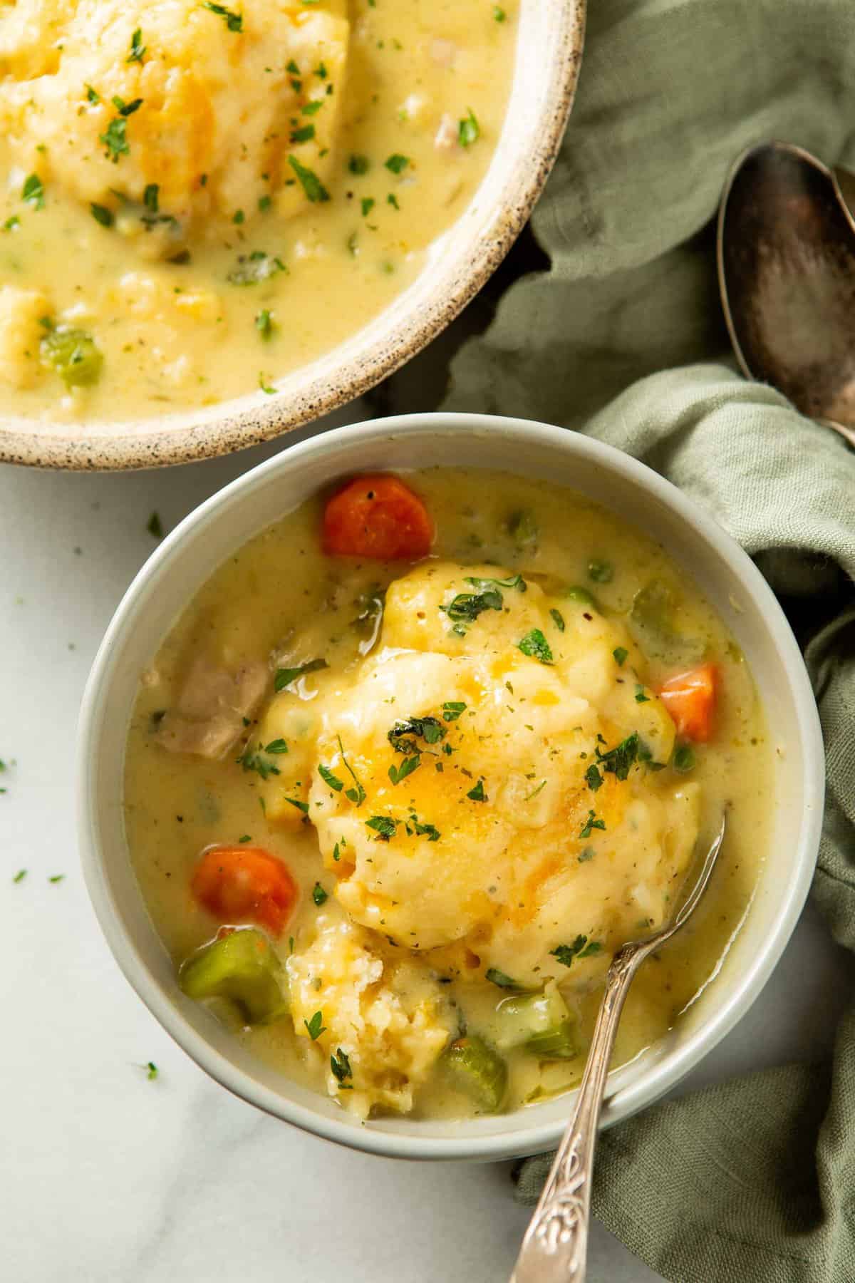 Stovetop Chicken and Dumplings with Biscuits | Table for Two®