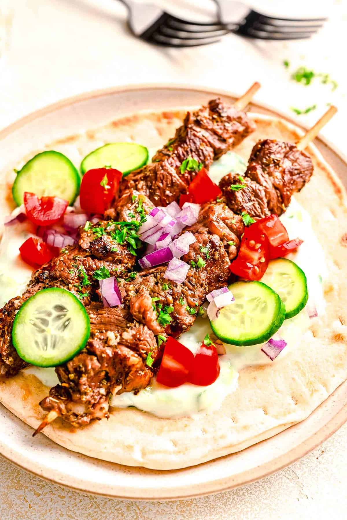 Greek Beef Souvlaki | Table for Two® by Julie Chiou
