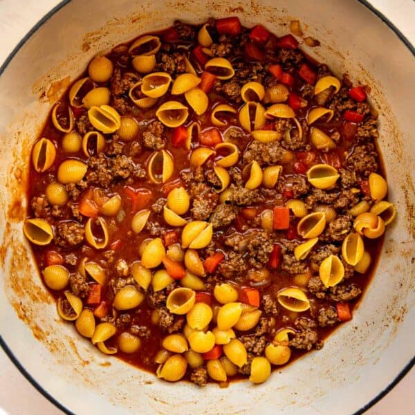 Ground Beef with Pasta Shells | Table for Two® by Julie Chiou